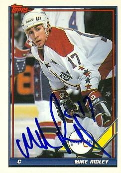 Mike Ridley autographed Hockey Card (Washington Capitals) 1991 Topps ...