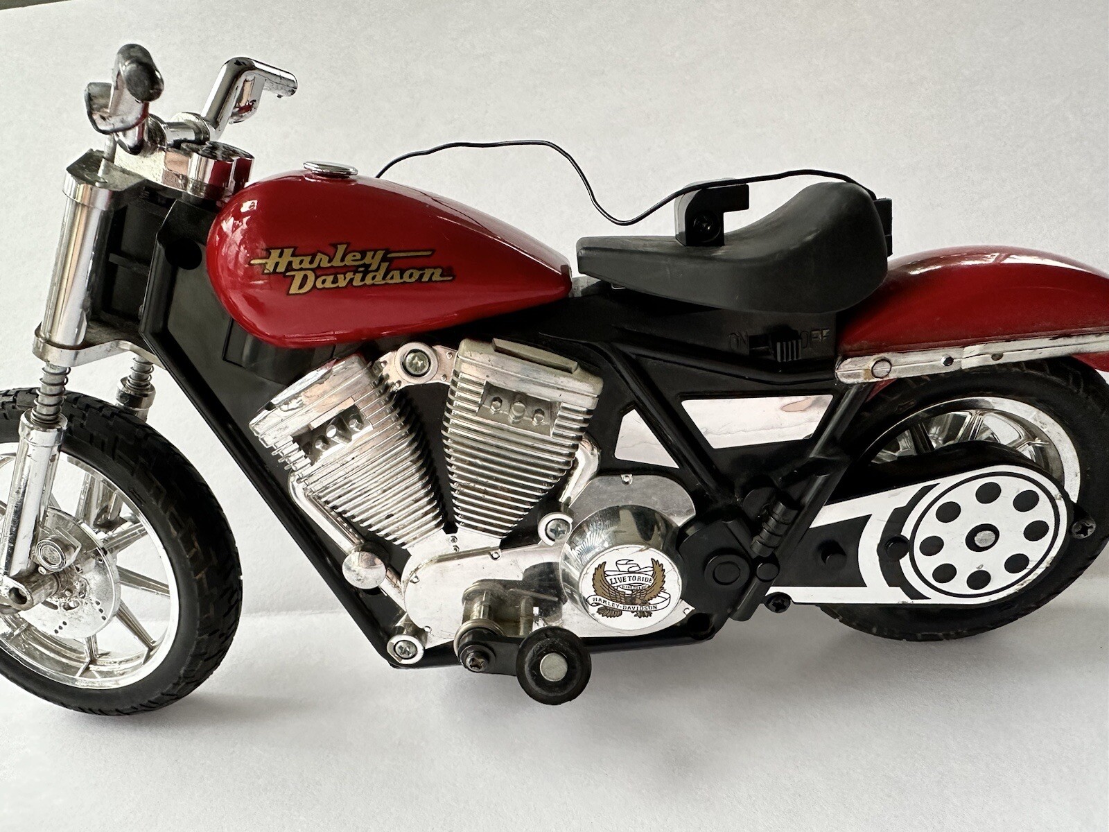 Vtg Tyco RC Red Harley Davidson Motorcycle 6V Jet Turbo 1994 + Remote ...