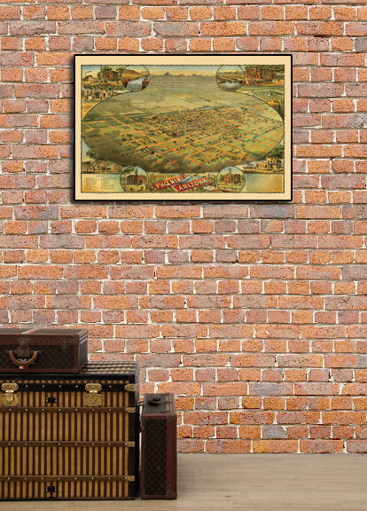 Phoenix Arizona 1885 Historic Panoramic Town Map - 16x24 | eBay