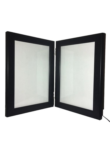 Black Twin 2 Picture Vertical Double Hinged Folding Photo Frame 6 x 4 ...