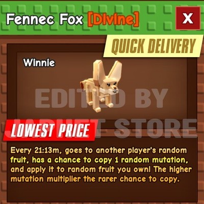 Fennec Fox Grow A Garden - Roblox GAG - Random AGE/WEIGHT | eBay