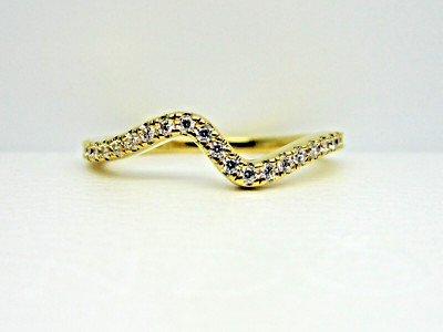 Authentic Pandora #162539C01-50 Sparkling Wave Ring Size 5 Shine ...