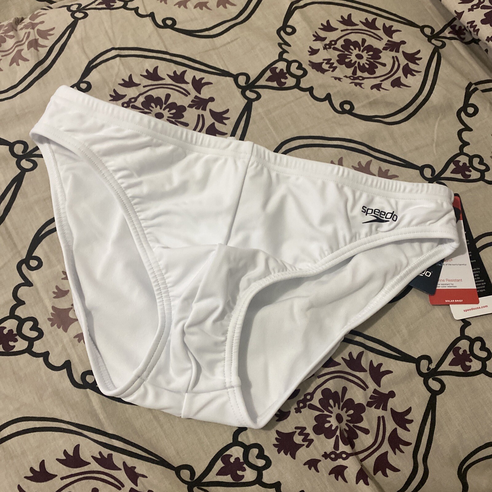 Speedo Solar 1" Side Swim Brief Size 36 white | eBay