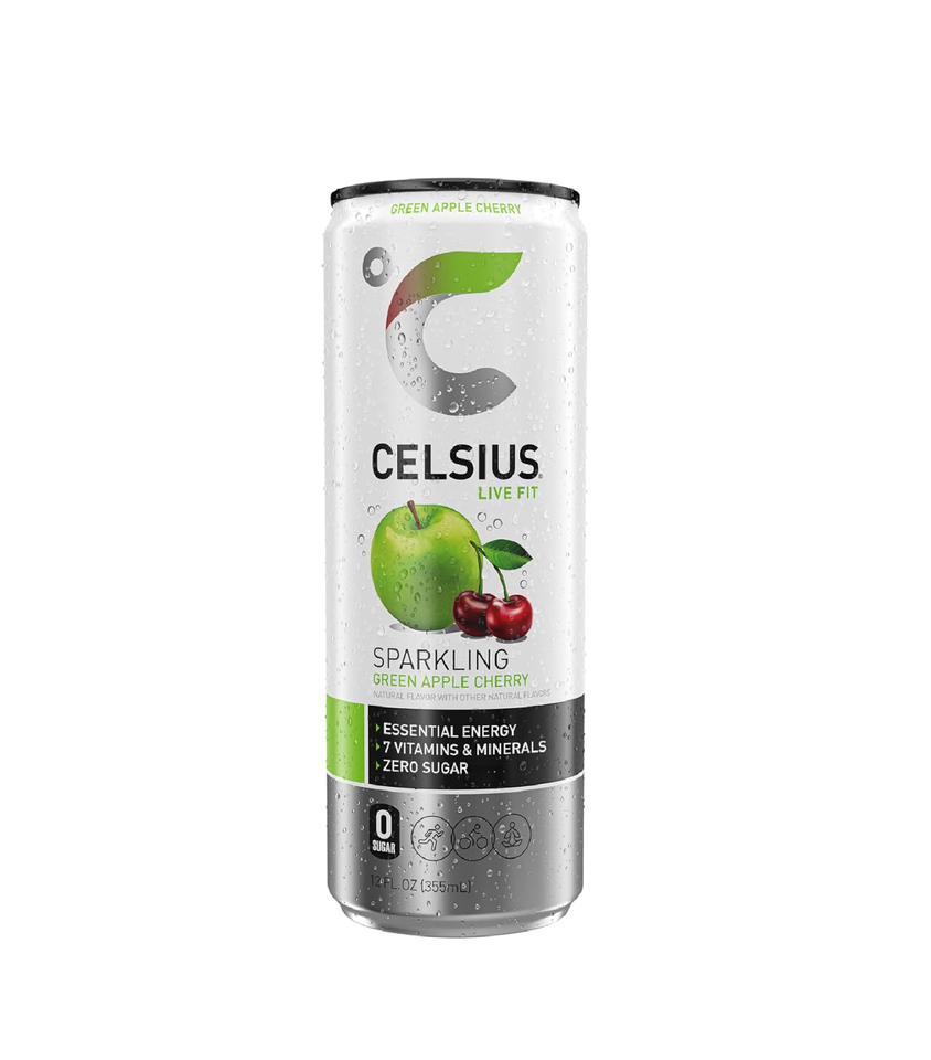 CELSIUS Sparkling Green Apple Cherry Functional Essential Energy Drink ...