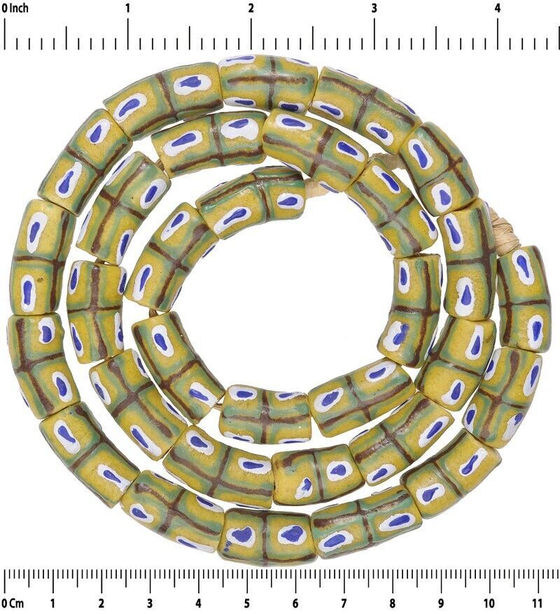 Recycled glass powder beads Krobo handmade African trade ethnic jewelry ...