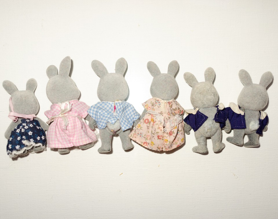 Sylvanian Families - Babblebrook Grey Rabbit Family | eBay UK