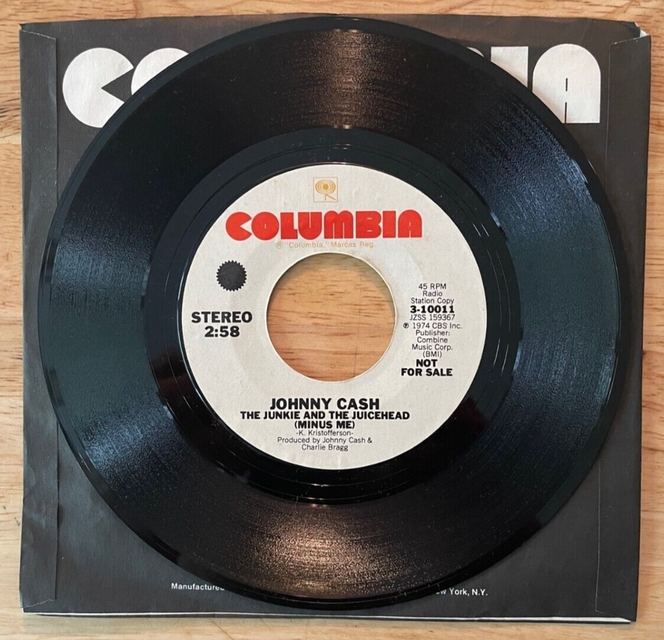 45 7" SP PROMO JOHNNY CASH THE JUNKIE AND THE JUICEHEAD ON COLUMBIA | eBay
