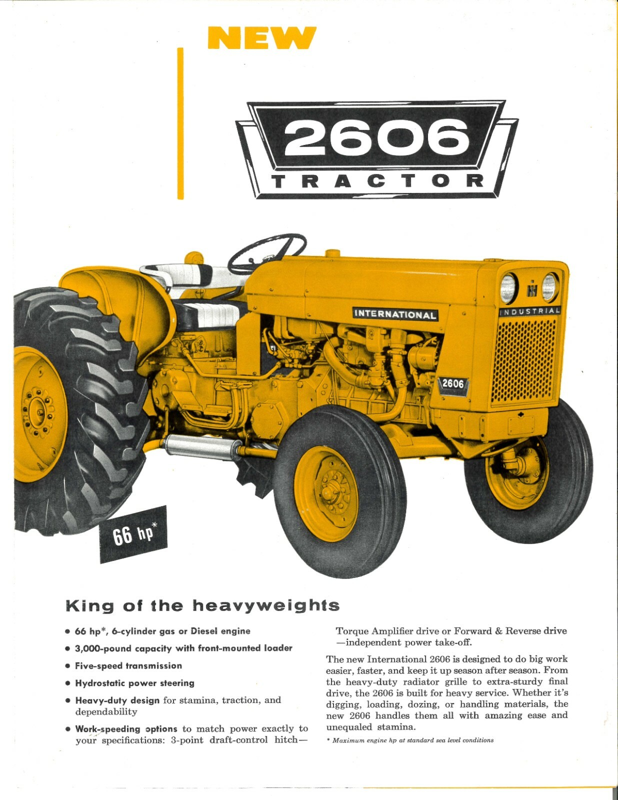 International 2606 Industrial 606 Utility Tractor Sales Brochure IH Bi ...