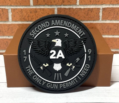 PVC Tactical Patch - Second Amendment Gun Patch - Morale Permit Patch ...