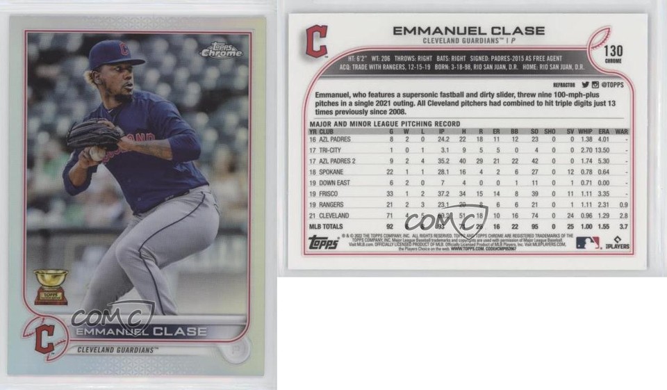 2022 Topps Chrome Refractor Emmanuel Clase #130 0m4q | eBay