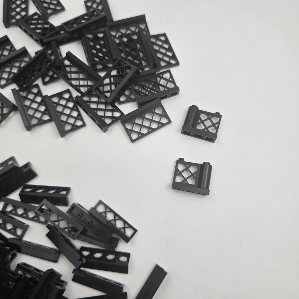LEGO X98 Lattice Fences & Gates In Black Vintage Parts & Pieces 3633 ...