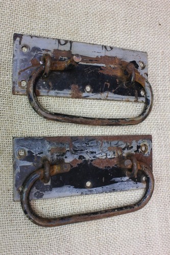 2 Old Tool Box Blanket Chest Drop Handles Drawer Pulls Rustic Steamer ...