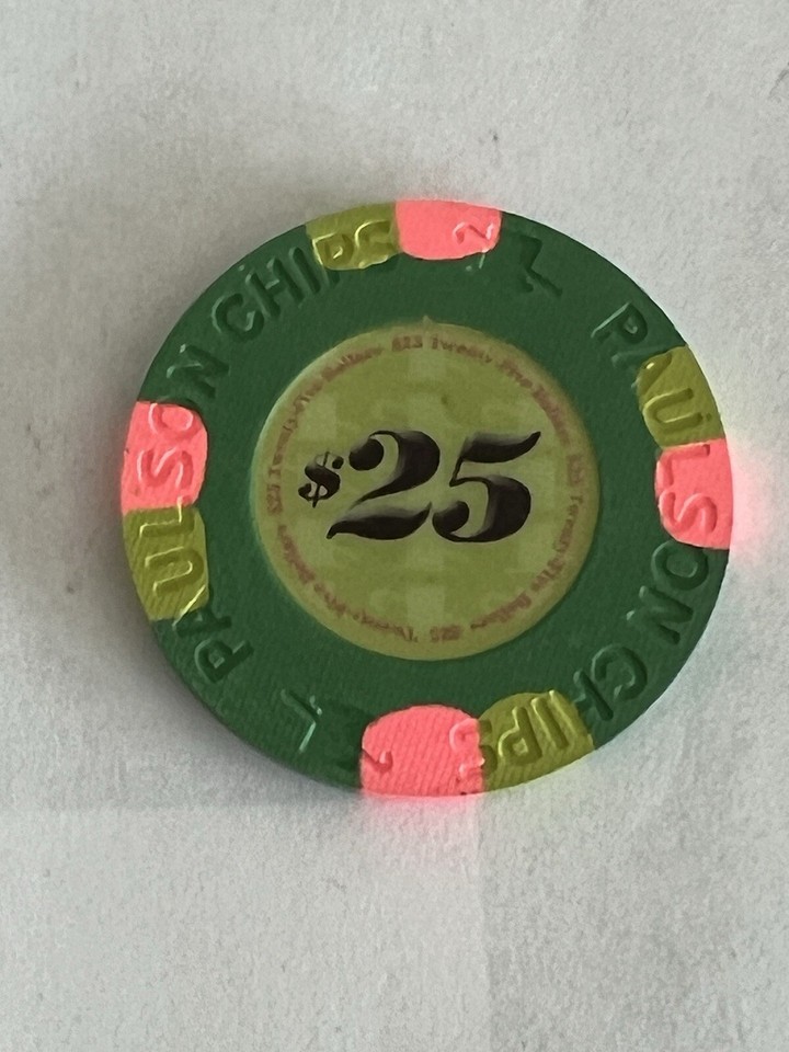 7 Paulson Classic Poker Chips - Top Hat & Cane - Great Sample! | eBay