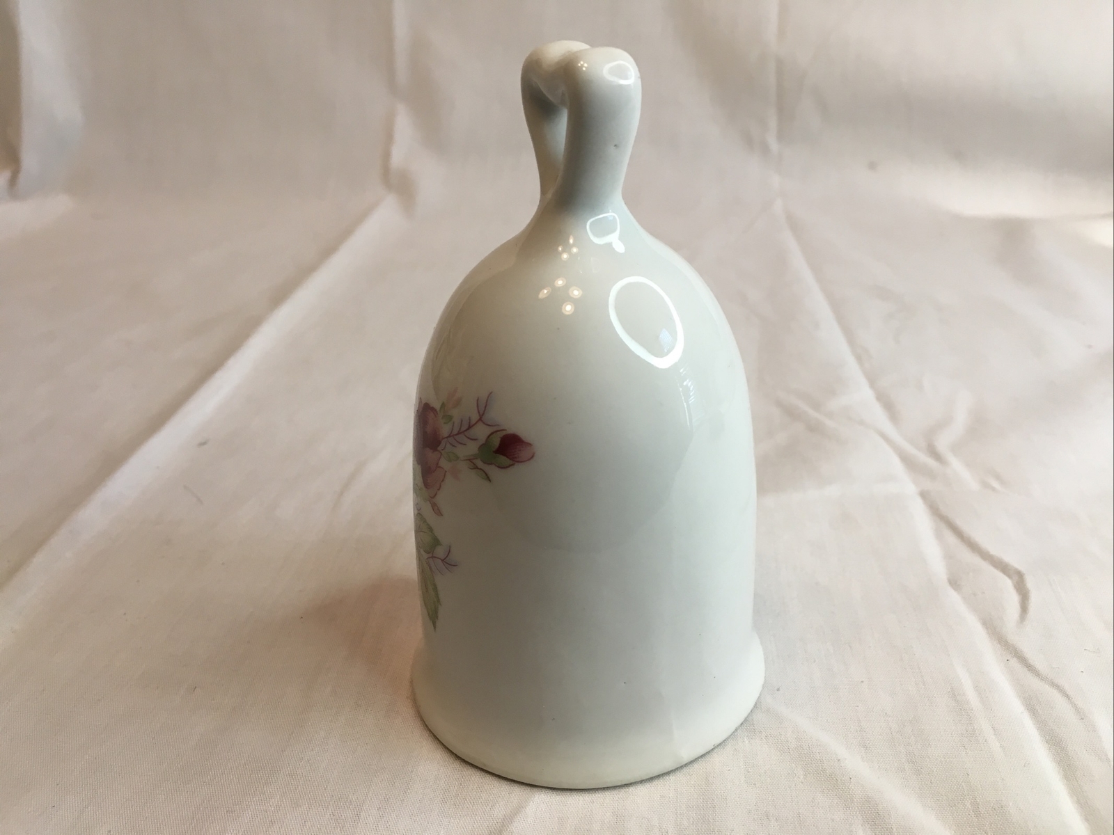 White With Floral Rose Pattern Ceramic Bell Aprox 4 1/4” Tall | eBay