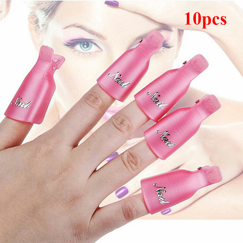 10PCS Nail Soak Off Cap UV Gel Remover Fingernail Polish Cleaner ...