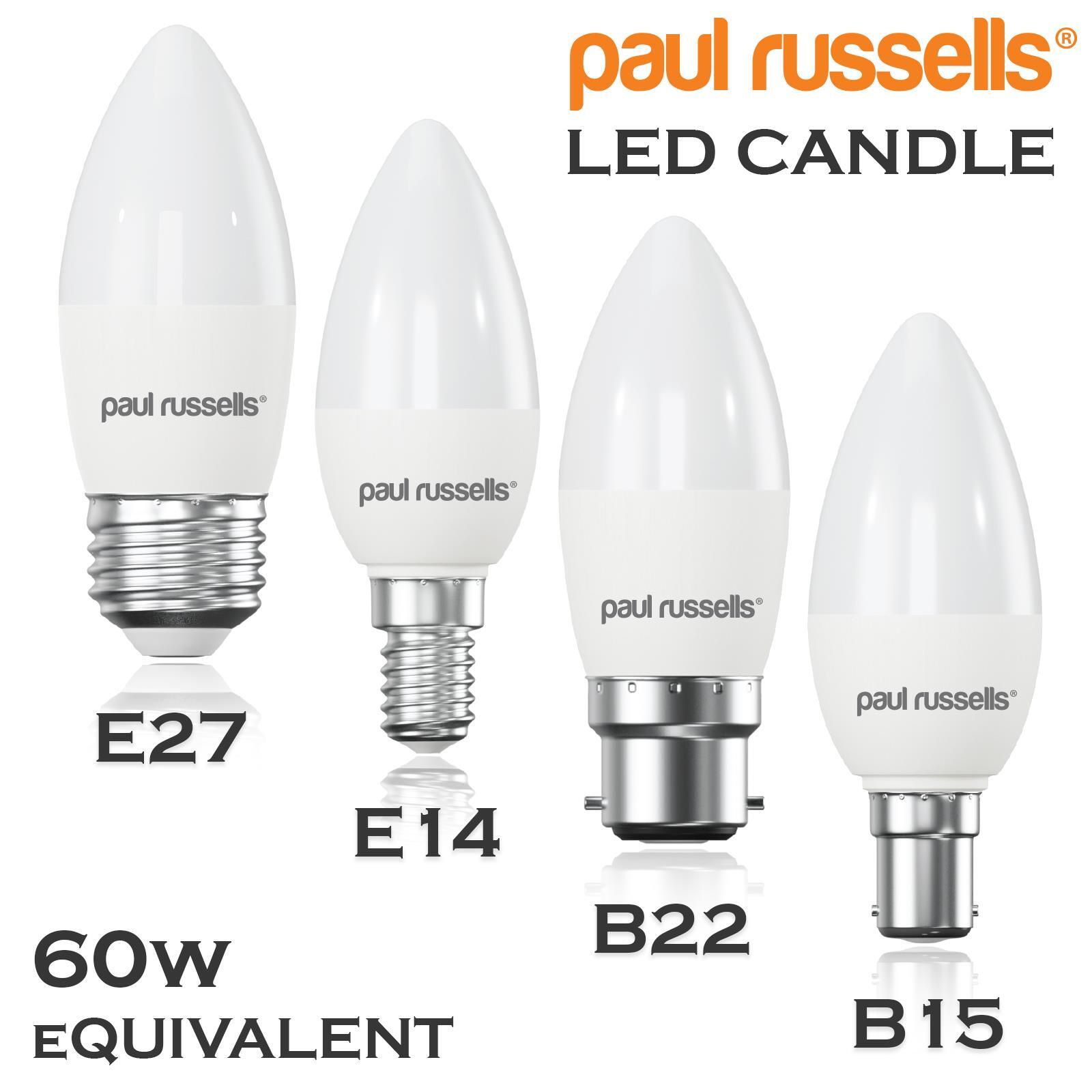 LED Candle 5.5W=40w Equivalent Bulbs Energy Saving Warm/Cool/Day E14 ...