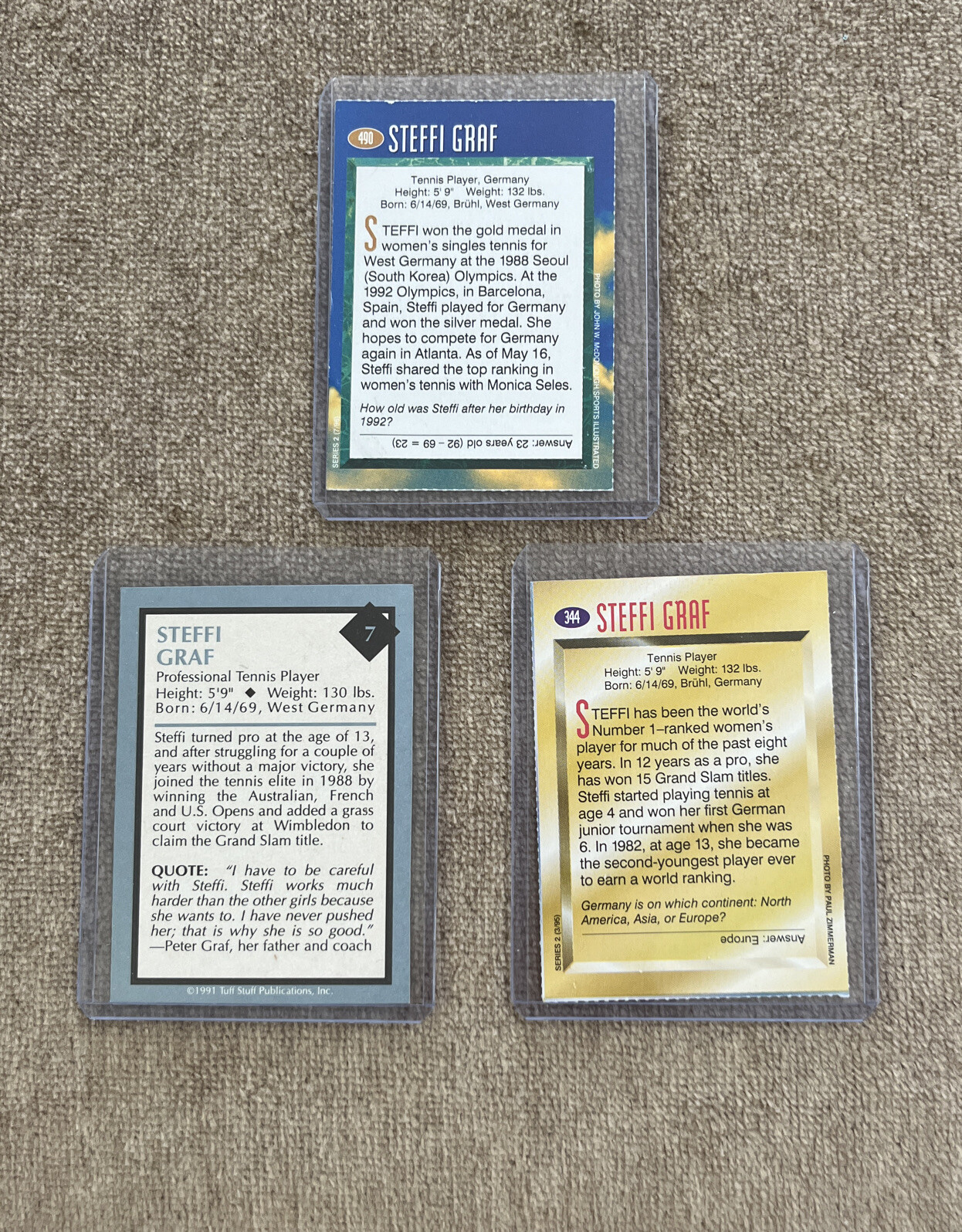 Steffi Graf Si for Kids Tuff Stuff Lot of 3 | eBay