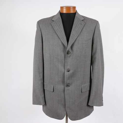 Linea Uomo 42L Modern Mens Gray Pinstripe Wool Blazer Sport Coat Jacket ...
