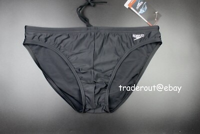 Speedo Men Black solar swim brief bikini swimsuit Swimwear size 30 32 ...