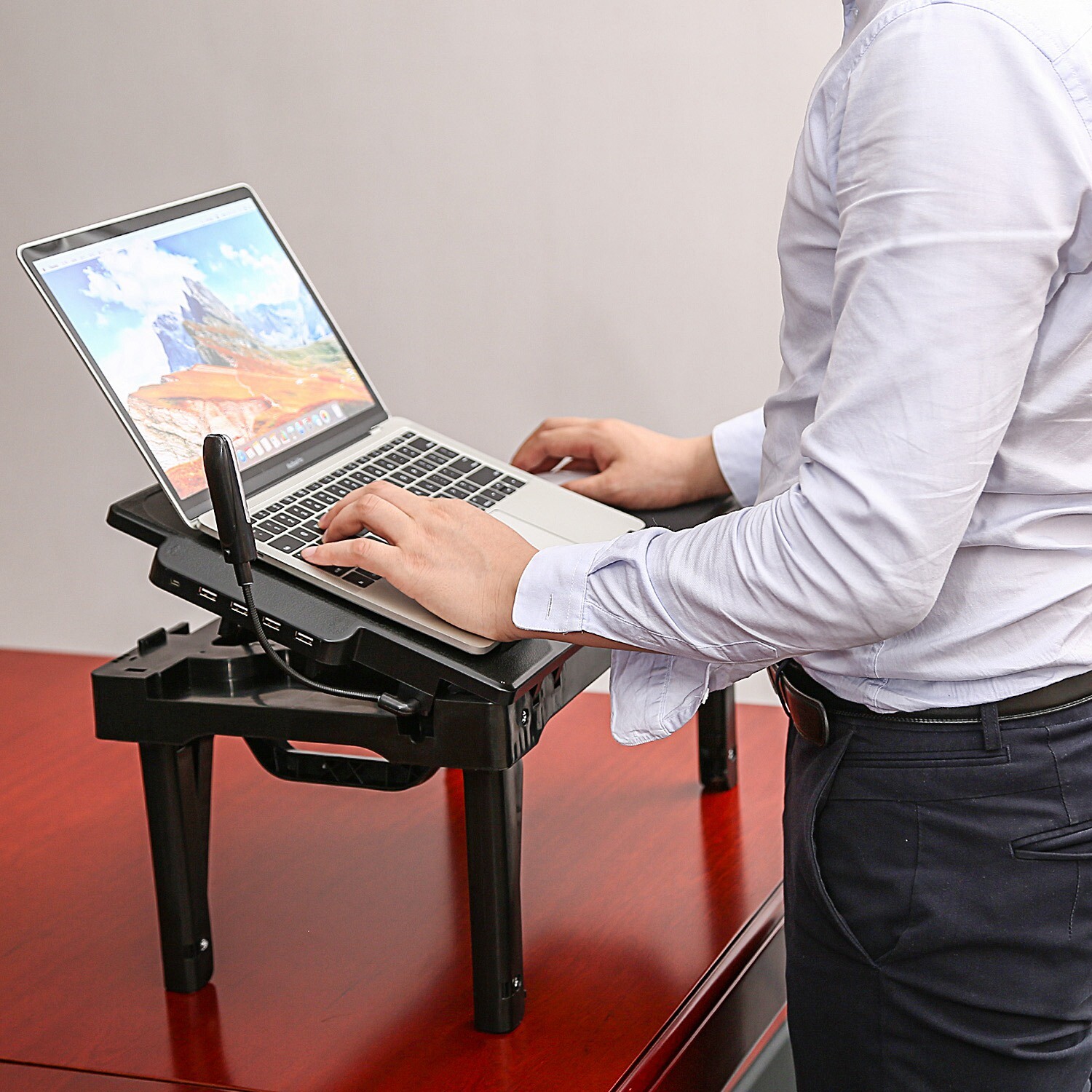 iMounteK Portable Laptop Table Lap Desk with Cooling Pad - Black for ...