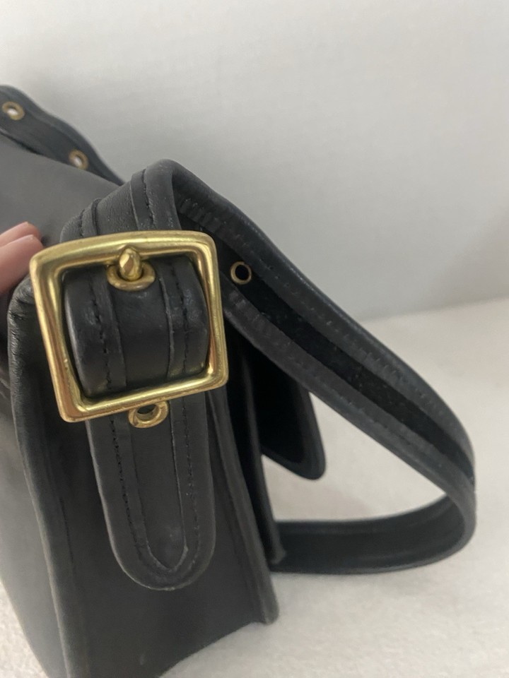 Vintage Coach 9061 Rambler Legacy Black Crossbody Shoulder Bag Purse ...