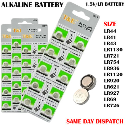 LR44 LR41 LR1130 LR43 LR936 LR754 LR44 1.5V BUTTON COIN CELL BATTERY ...