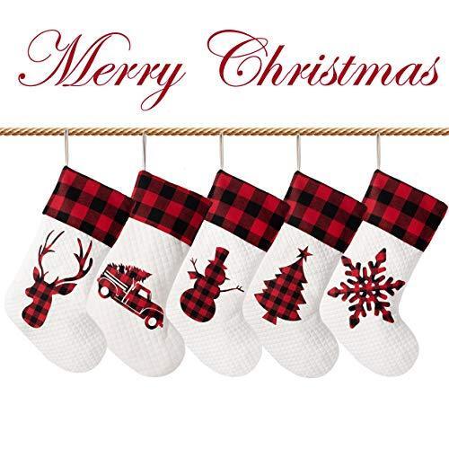 LUBOT Set of 5 Christmas Stocking(20inch) Silhouette Buffalo Red | eBay