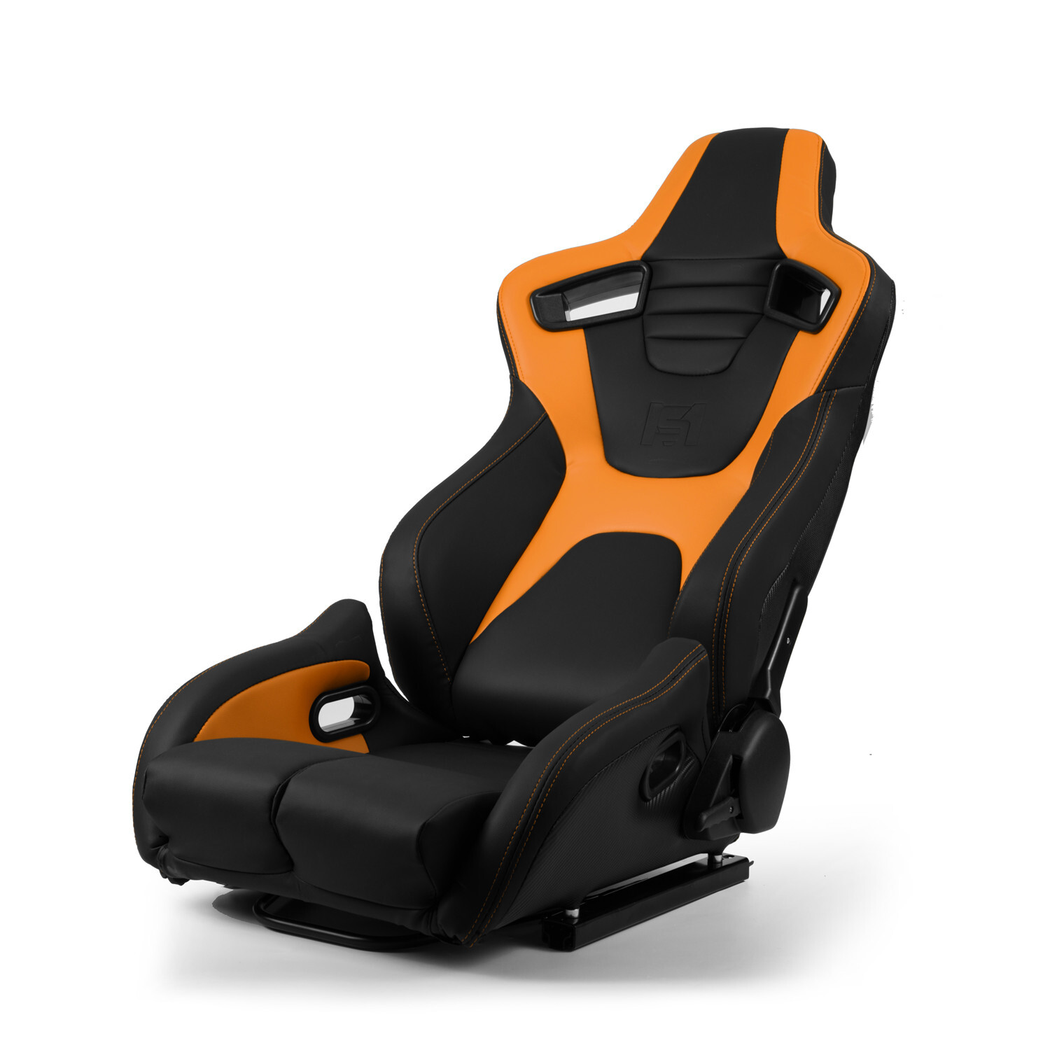 [Venom Series] PVC Reclinable Black+Orange Racing Seats Car Seats Pair ...