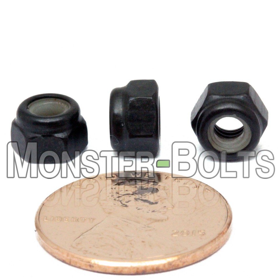 Nylon Insert Lock Nuts Steel w/ Black Oxide - M3 M4 M5 M6 M8 M10 DIN ...