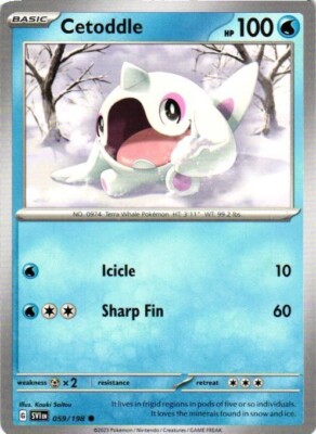 2023 POKEMON TCG SCARLET & VIOLET CETODDLE 059/198 COMMON CARD | eBay