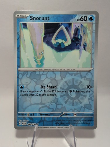 Snorunt 037/182 Paradox Rift Reverse Holo Pokémon TCG Scarlet & Violet ...