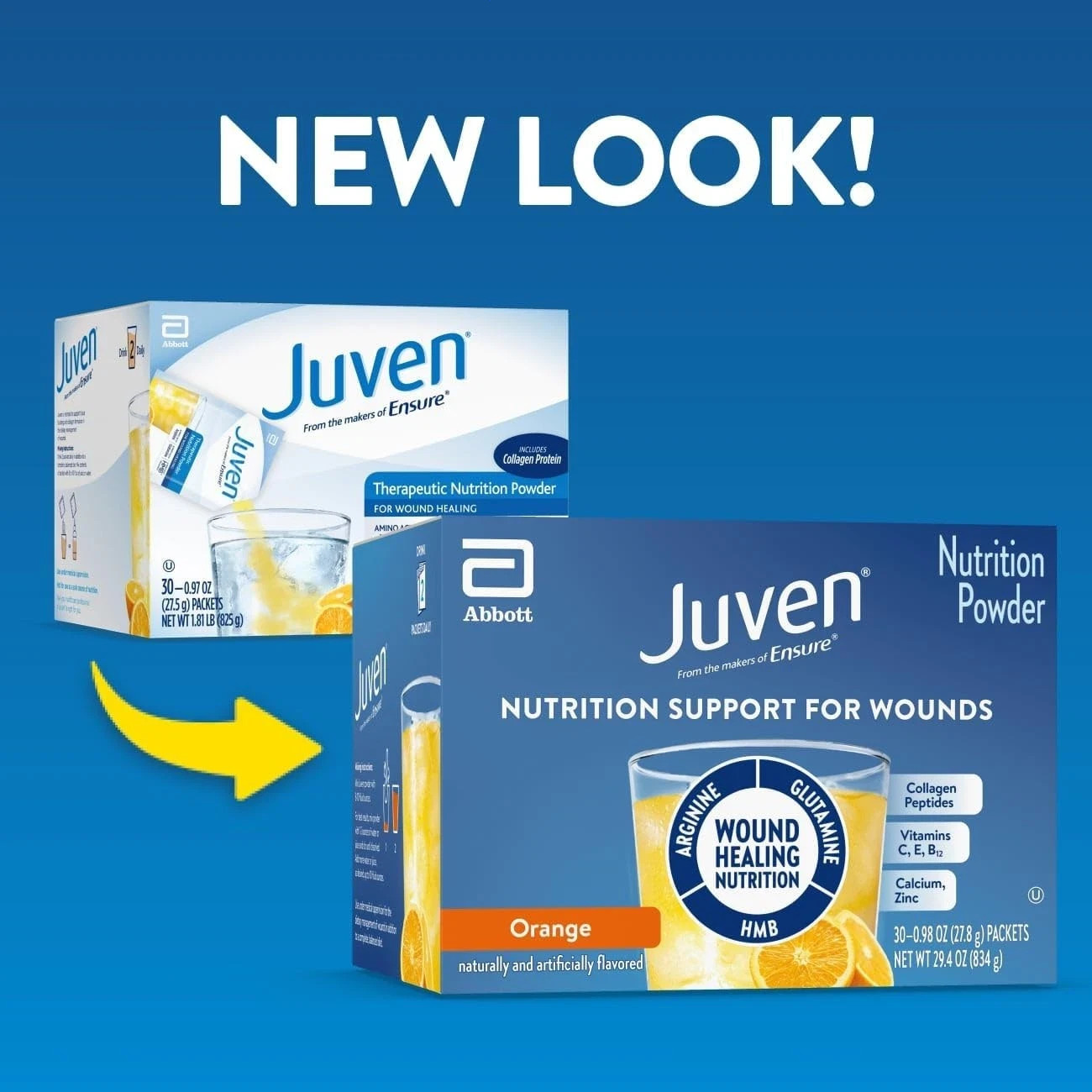 Juven Nutrition Powder for Wound Healing Support Orange Flavor - 30 ...
