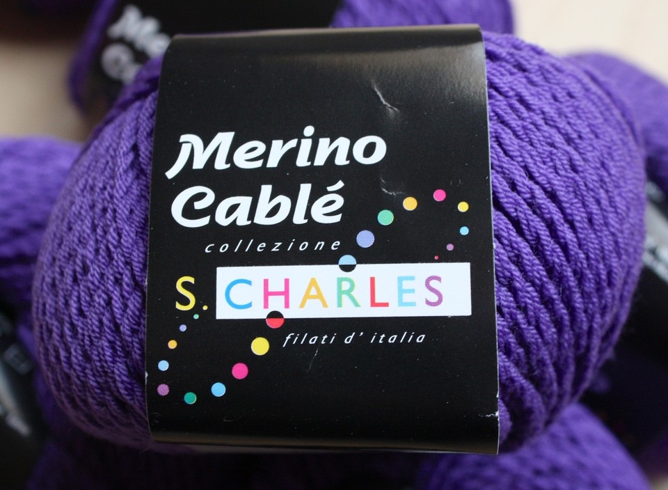 Stacy Charles Merino Cable Yarn 8 Balls New 126 Purple | eBay