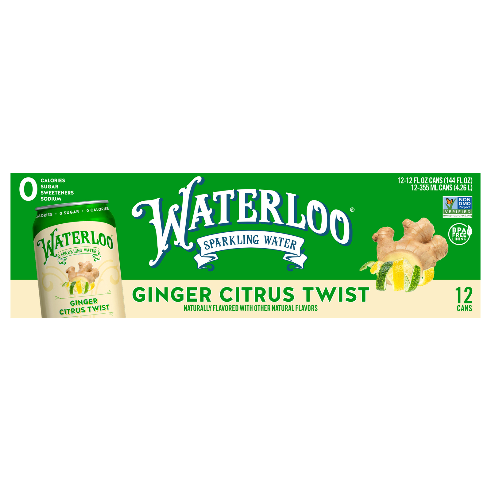 Waterloo Sparkling Water Ginger Citrus Twist 144 FO (Pack Of 2) | eBay