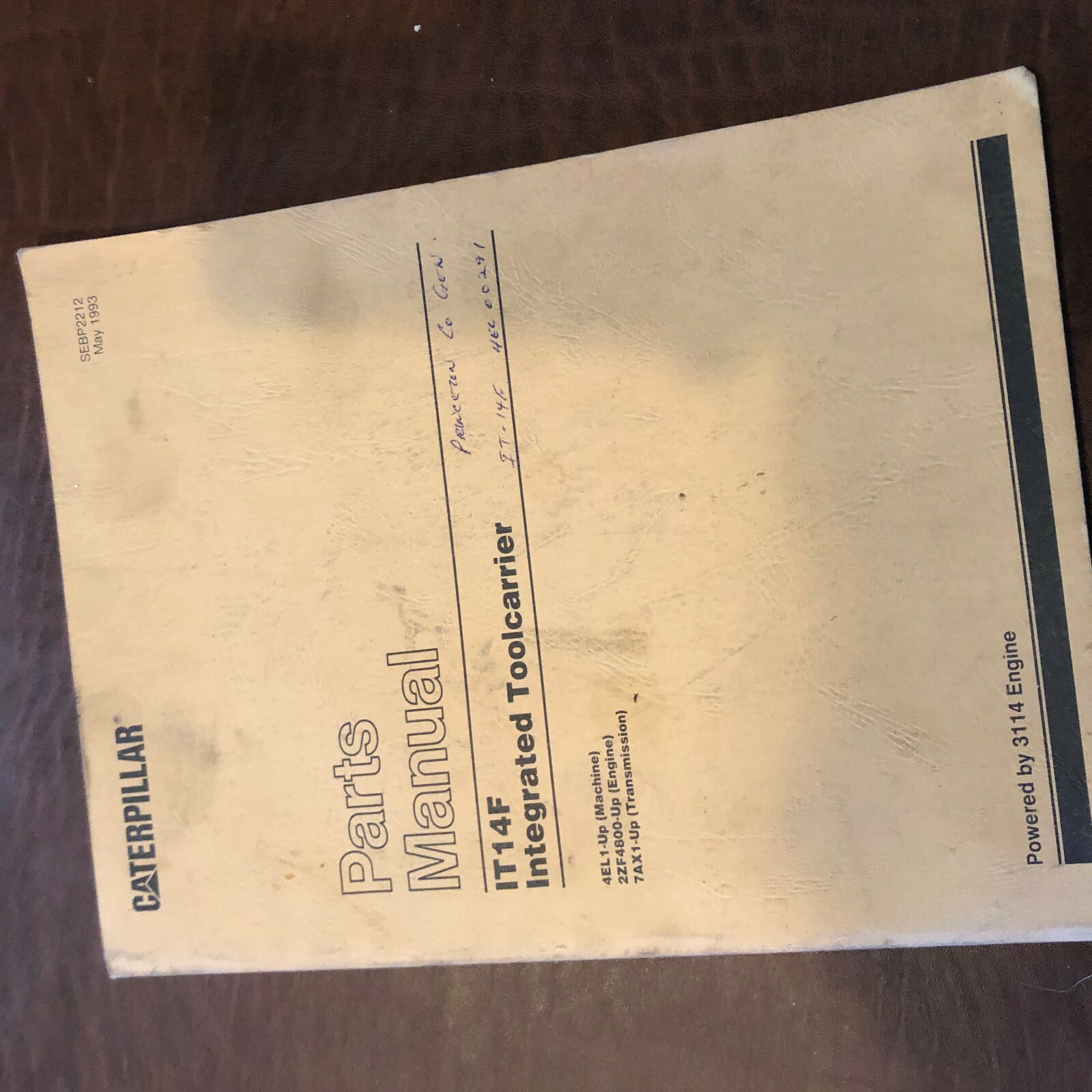 CAT CATERPILLAR IT14 14 IT14F WHEEL LOADER PARTS CATALOG MANUAL BOOK ...