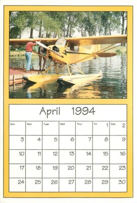 Postcard 1994 April Calendar w/ Piper J-3 Cub Airplane | eBay