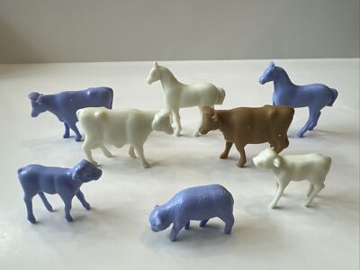 Vintage Ohio Art Farm Barn Toy Plastic Animals Lot Cows Horses Sheep ...