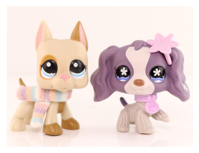 Pet Shop lps Great Dane #1647 Cocker Spaniel #1209 with Accessories ...