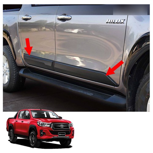 Side Protector 4 Door Matte Black Fits Toyota Hilux Rocco SR5 Hi-Lift ...