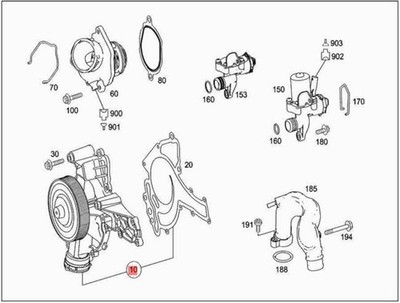 Genuine MERCEDES Ts water pump 2732000201 | eBay