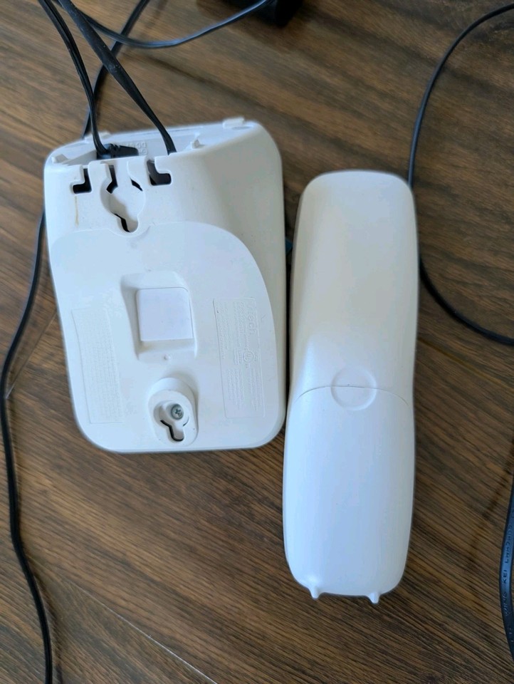 VTECK White Cordless Phone System Power cord, Cradle, LAND Line Cord | eBay