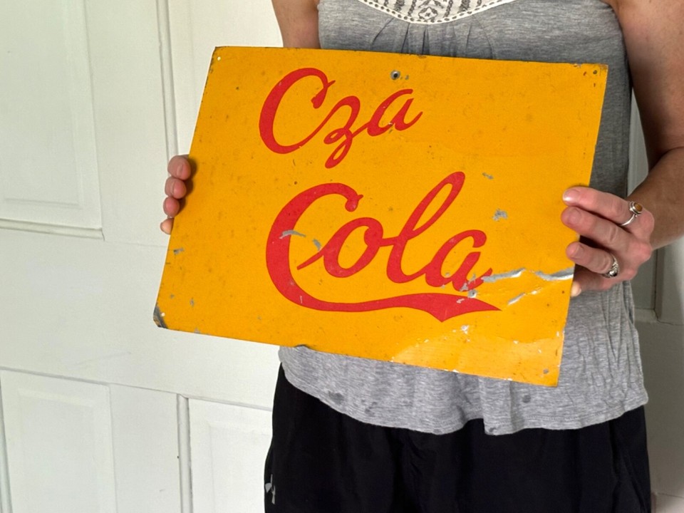 ORIGINAL Vtg Cza Cola Soda Pop Tin Metal Sign | eBay