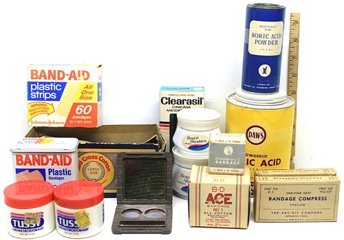 Vintage Johnson & Johnson Band-aid Tuss DAW's Boric Acid Ace Bandage ...