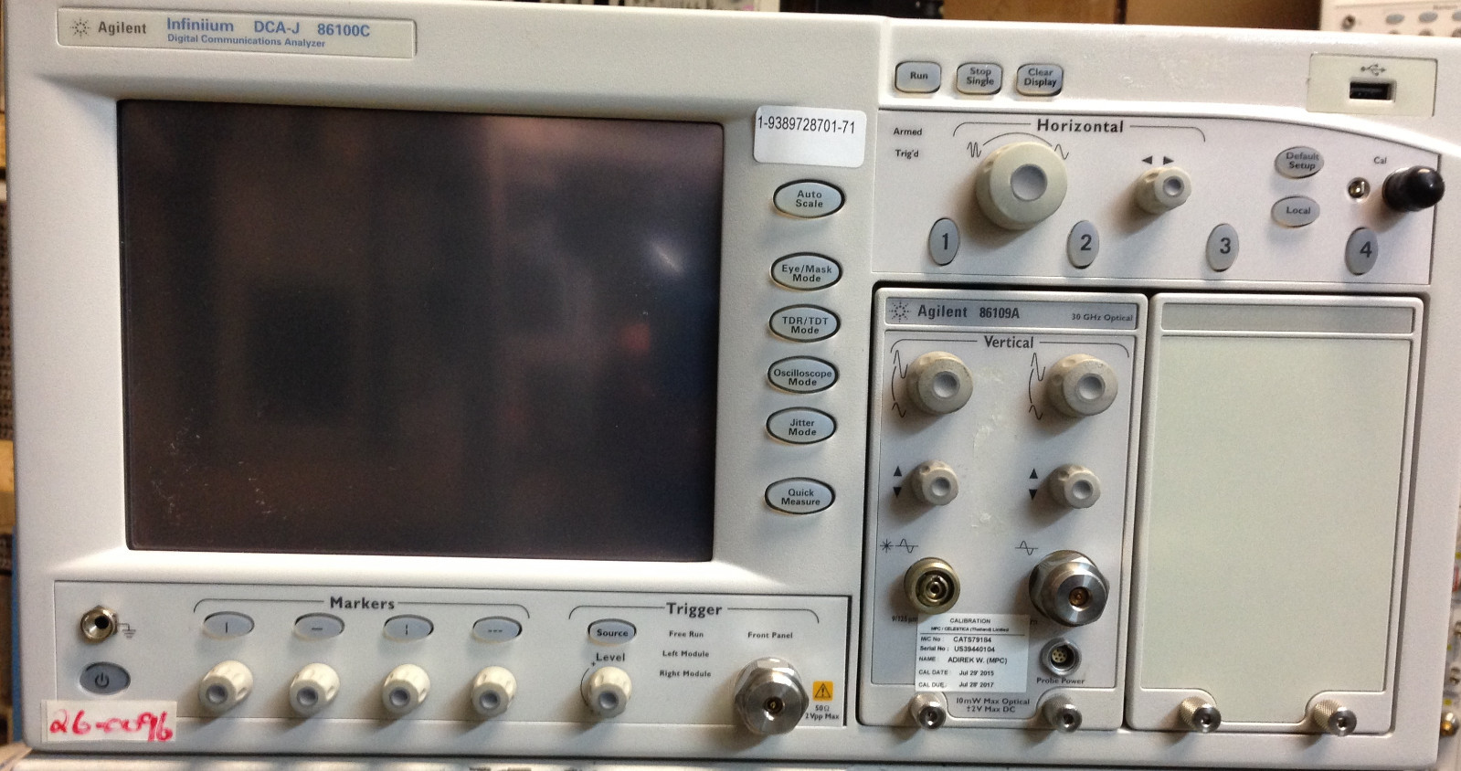 Agilent 86100C Infiniium DCA Oscilloscope Mainframe OPT 001,092,201 ...