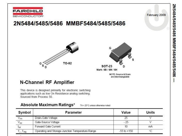 2N5486 25v 10ma N-channel RF Transistor JFET To-92 for sale online | eBay
