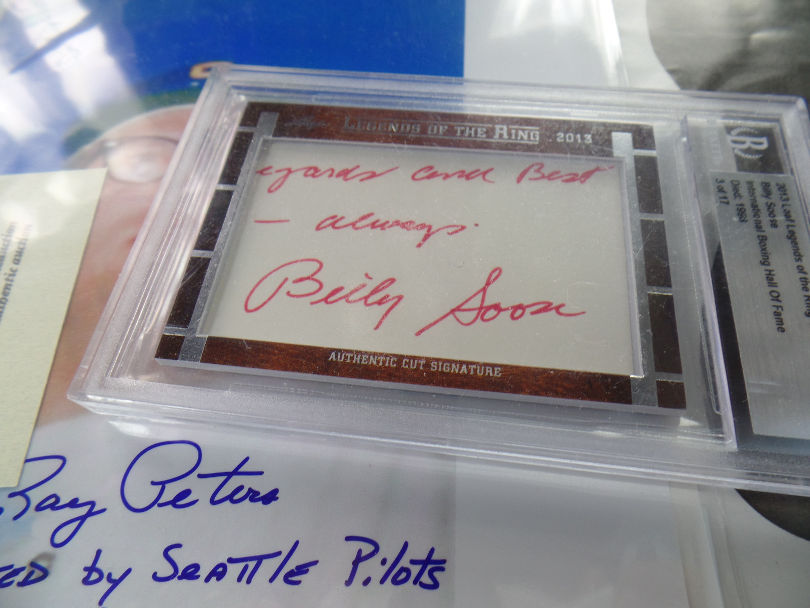 Billy Soose auotgraphed RED ink 2013 Leaf Legends of the Ring signed ...