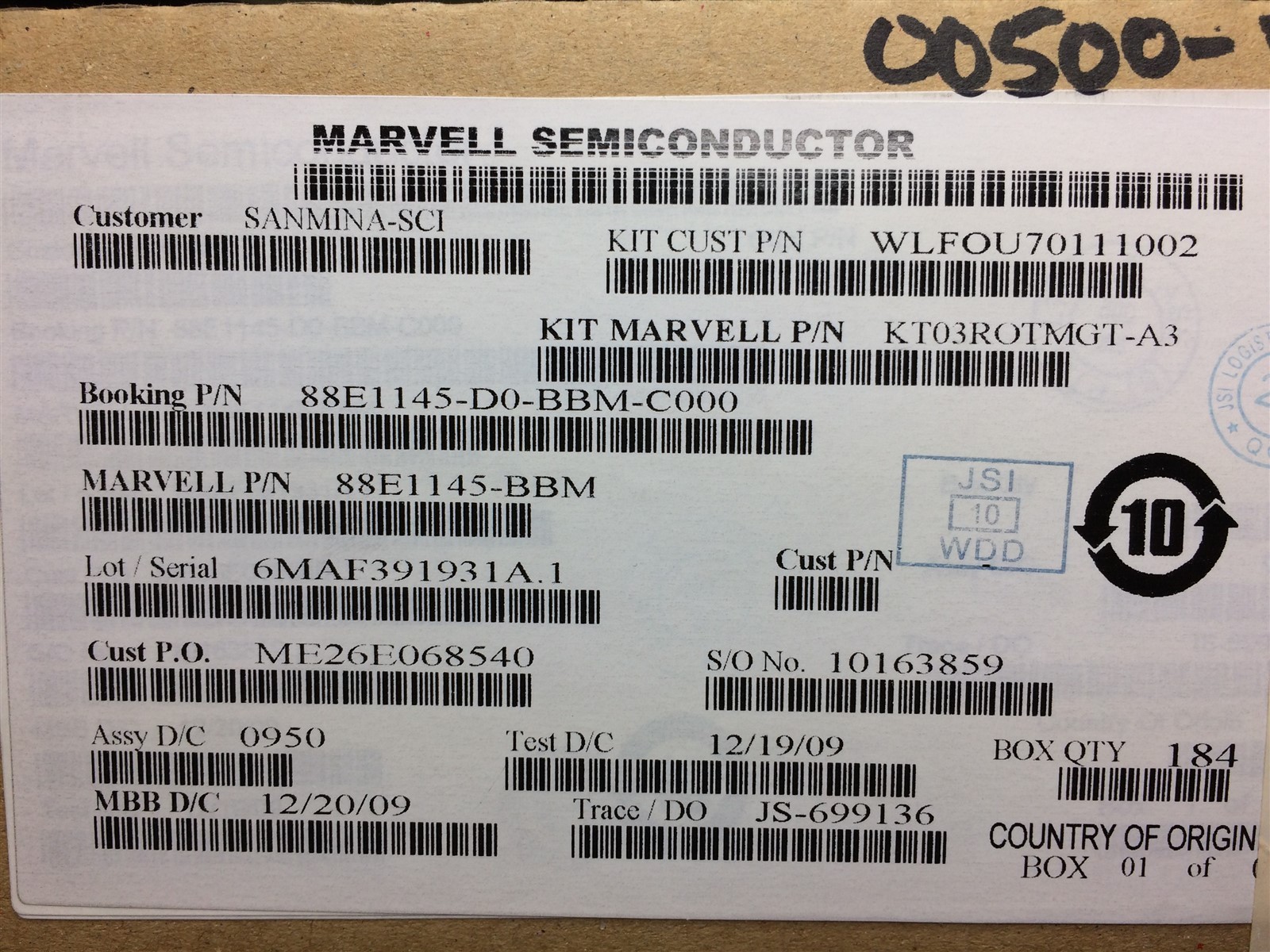 88E1145-D0-BBM-C000 MARVELL QUAD GIGABIT ETHERNET TRANSCEIVER 4 PIECES ...