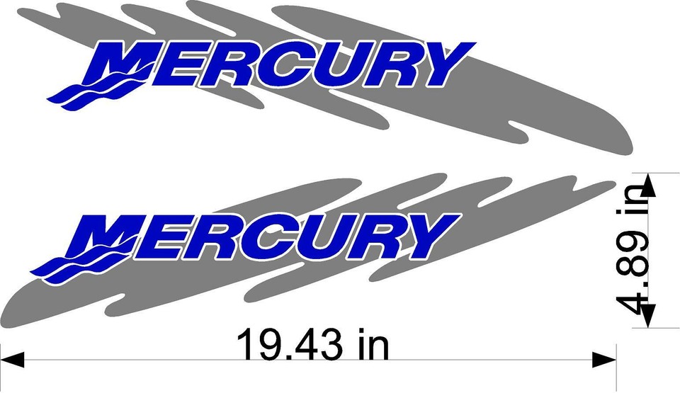 2pc Custom Set of Mercury outboard cowling decals custom color choices ...