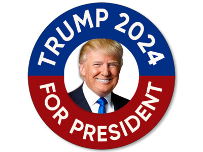 3x3 inch ROUND Trump Smiling 2024 For President Sticker (bumper donald ...
