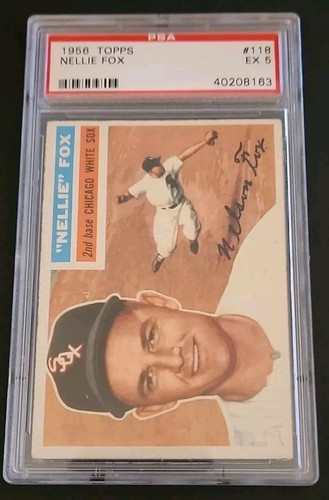 1956 TOPPS # 118 NELLIE FOX, CHICAGO WHITE SOX HALL OF FAME GRAY BACK ...